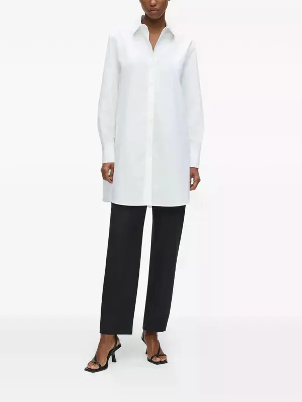 Karl Lagerfeld Pearl-embellished Poplin Tunic Shirt