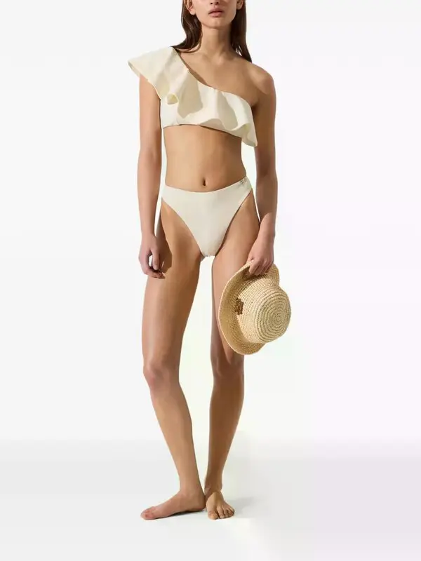 Karl Lagerfeld Signature High-leg Bikini Bottoms - White