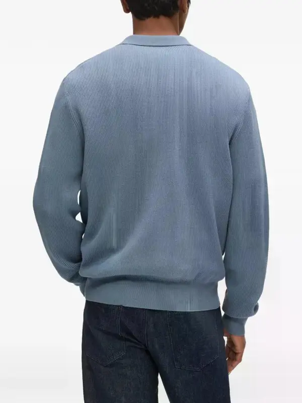 Karl Lagerfeld Ribbed-knit Polo Shirt