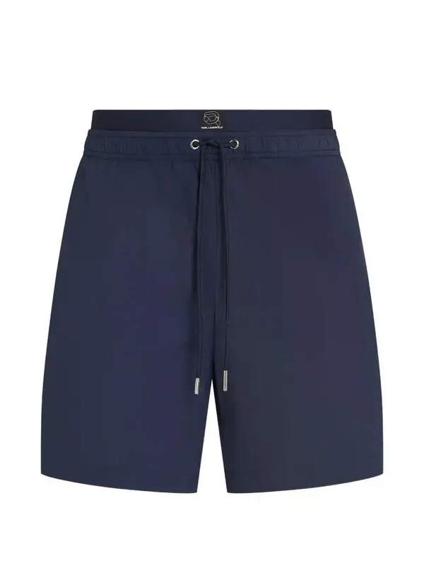 Karl Lagerfeld Ikon Logo Swim Shorts - Blue