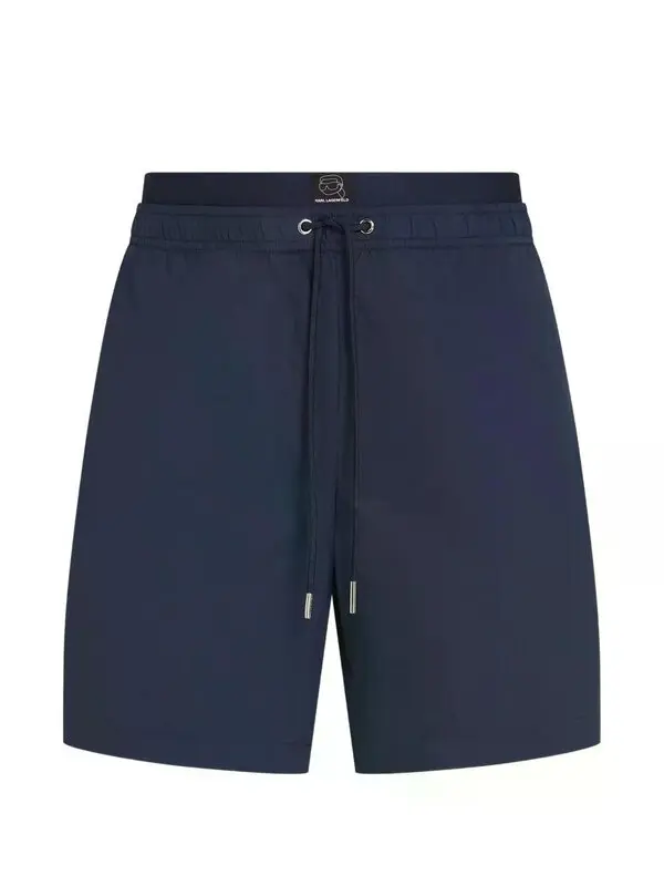 Karl Lagerfeld Ikon Logo Swim Shorts - Blue