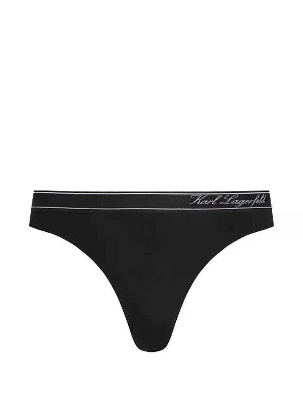 Karl Lagerfeld Hotel Karl Stripe Cotton Briefs - Black