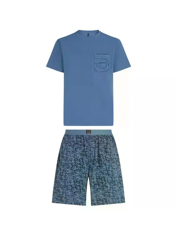 Karl Lagerfeld Ikon-print Pajamas Set - Blue