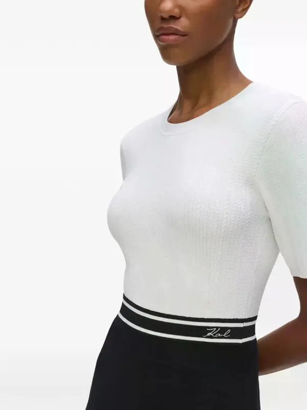 Karl Lagerfeld Cable-knit A-line Mini Dress