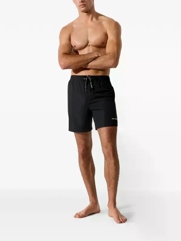 Karl Lagerfeld Logo Print Swim Shorts