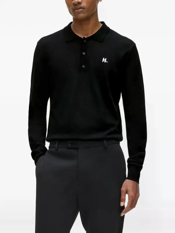Karl Lagerfeld Logo-embroidered Polo Shirt