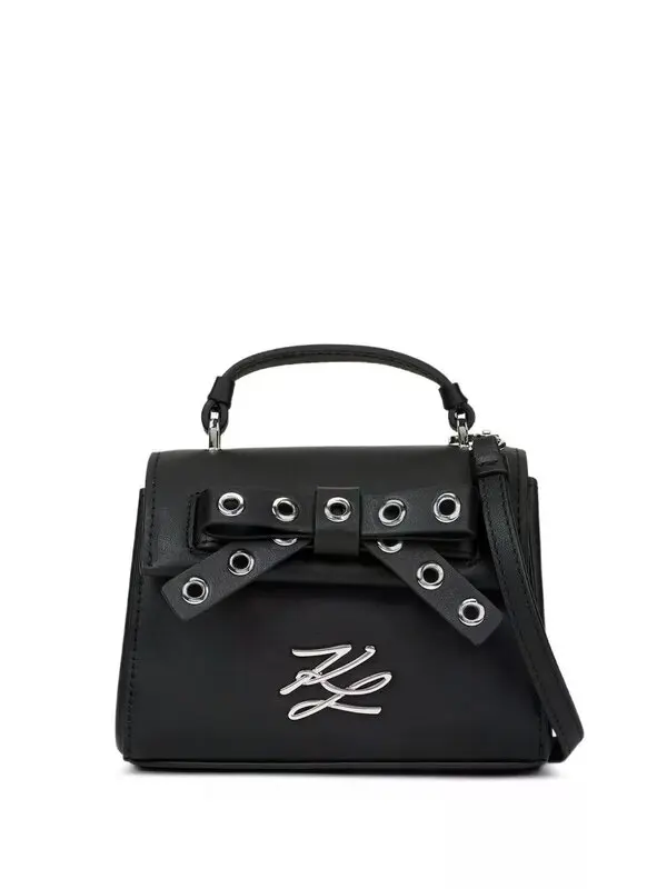 Karl Lagerfeld K/autograph Eyelet-embellished Bow Top Handle Bag