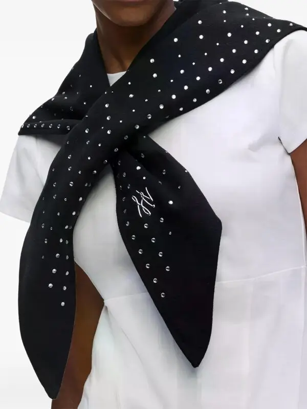 Karl Lagerfeld Autograph Rhinestone Triangle Scarf