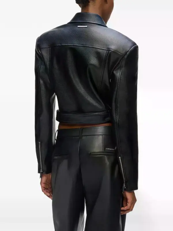 Karl Lagerfeld Belted Biker Jacket - Black