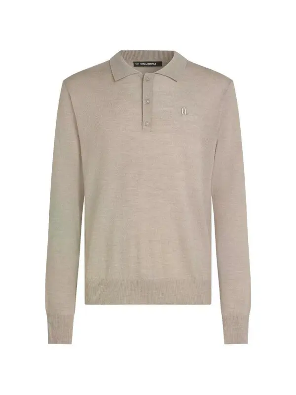 Karl Lagerfeld Long-sleeved Polo Shirt