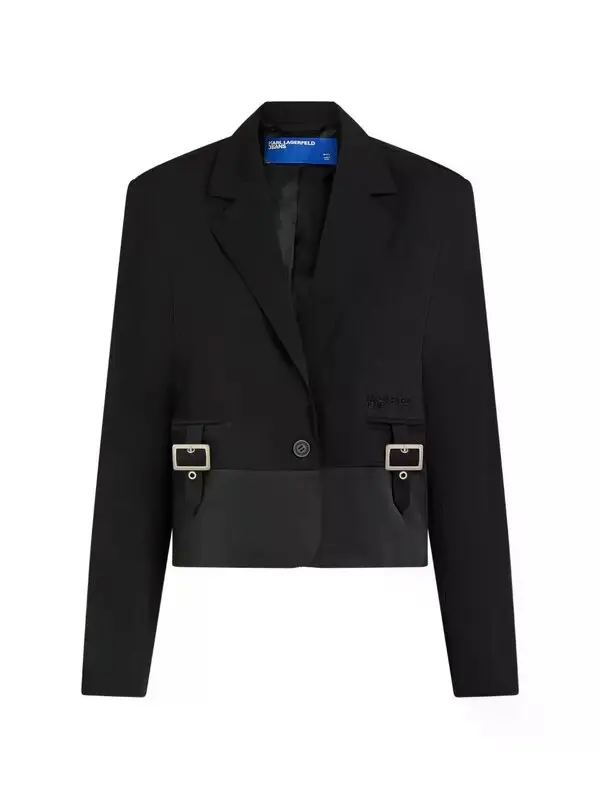 Karl Lagerfeld Buckle-detail Cropped Blazer - Black
