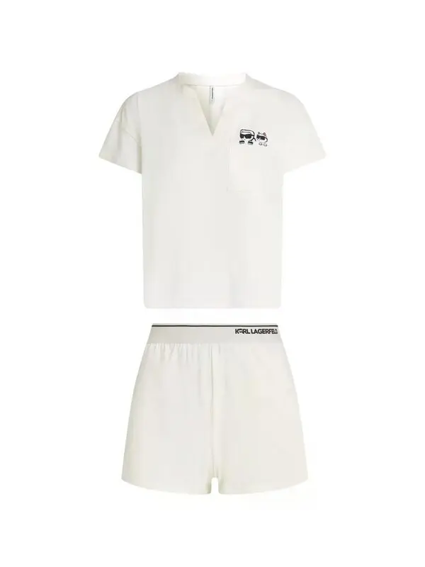 Karl Lagerfeld Ikon Short Pajama Set - White
