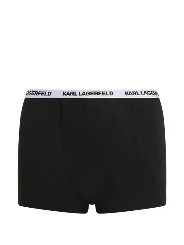 Karl Lagerfeld Essential Logo-detail Cotton Boxer Shorts - Black
