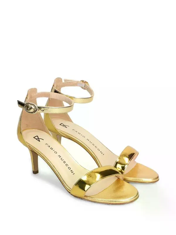 FABIO RUSCONI Metallic-effect Ankle Strap Sandals - Gold
