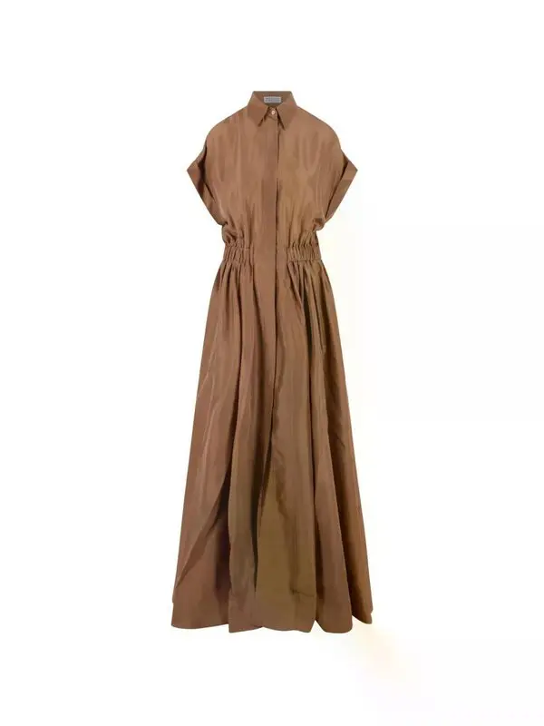 Brunello Cucinelli Silk Maxi Shirt Dress