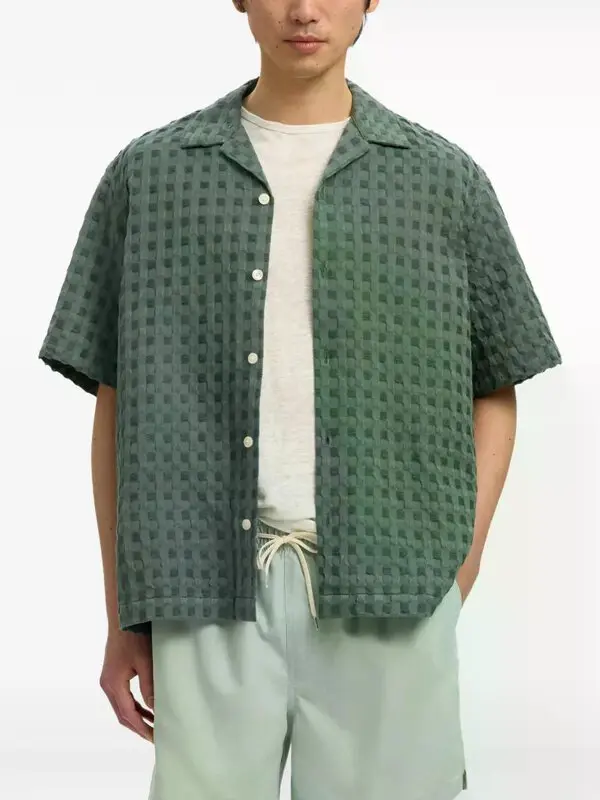 SELECTED Textured Revere Collar Short Sleeve Shirt