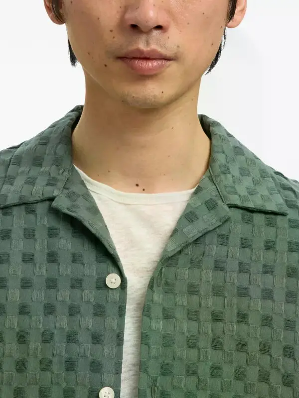 SELECTED Textured Revere Collar Short Sleeve Shirt