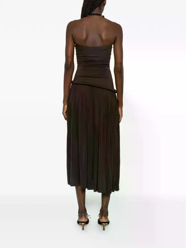 Séfr Strapless Pleated Jersey Dress