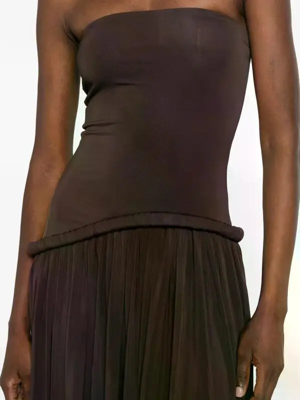 Séfr Strapless Pleated Jersey Dress