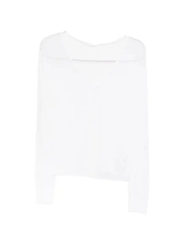ROBERTO COLLINA V-neck Open-knit Cardigan