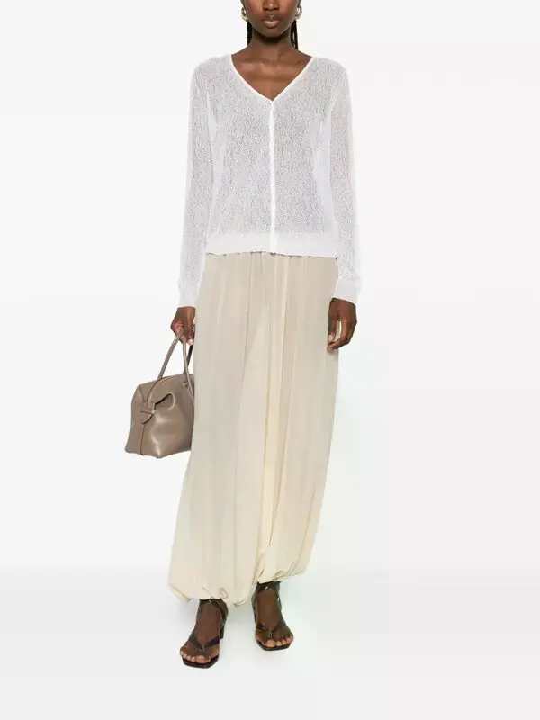 ROBERTO COLLINA V-neck Open-knit Cardigan