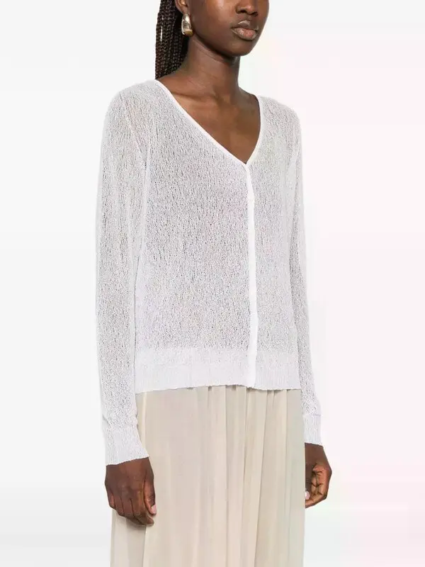 ROBERTO COLLINA V-neck Open-knit Cardigan