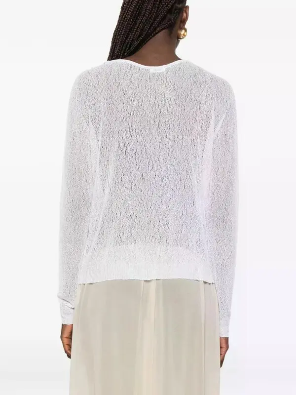 ROBERTO COLLINA V-neck Open-knit Cardigan