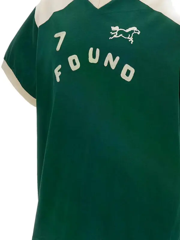 FOUND Goji Logo-detail Cotton Polo Shirt - Green