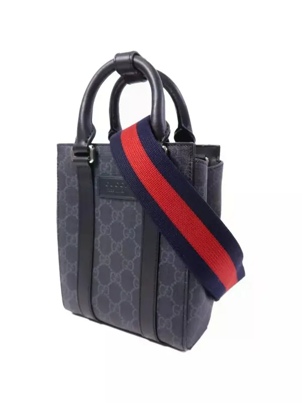 Gucci Gg Supreme Tote Bag With Web Stripe Trim