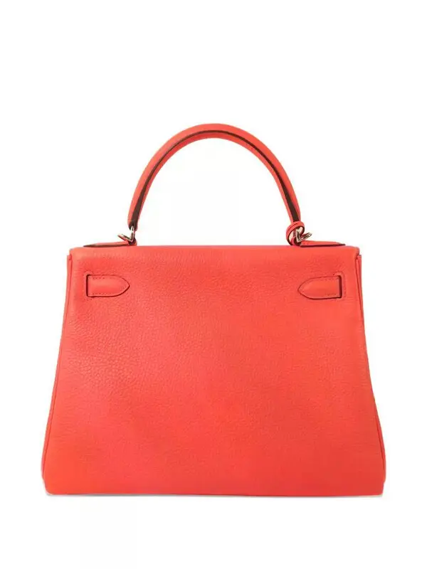Hermès 28 Kelly Taurillon Clemence Leather Tote Bag - Red