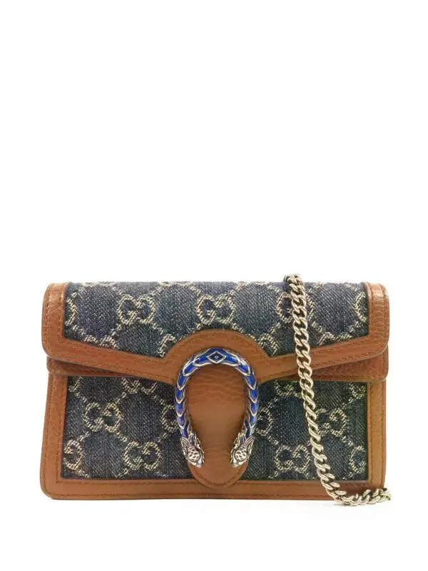 Gucci Mini Dionysus Shoulder Bag In Gg Supreme Canvas - Blue