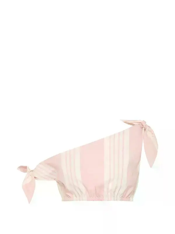 Posse Rosie Striped One-shoulder Top - Pink