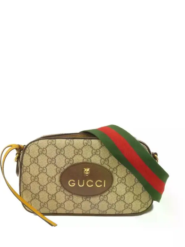 Gucci Gg Supreme Crossbody Bag With Tiger Head Detail
