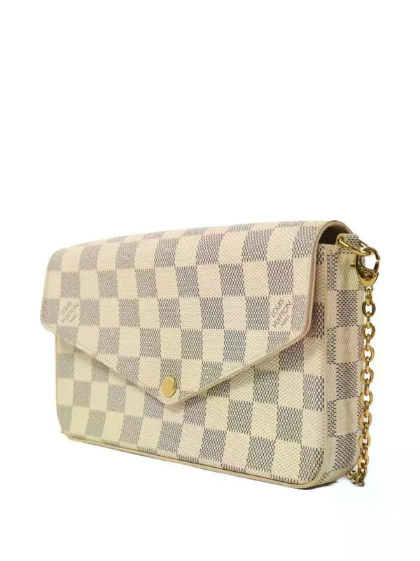 LOUIS VUITTON Felicie Pochette Damier Azur Canvas Shoulder Bag - Neutrals