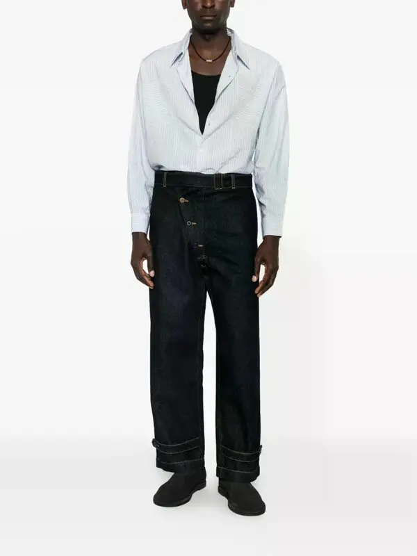 CULTURA Asymmetric Fastening Buttoned-cuff Jeans