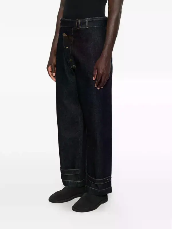 CULTURA Asymmetric Fastening Buttoned-cuff Jeans