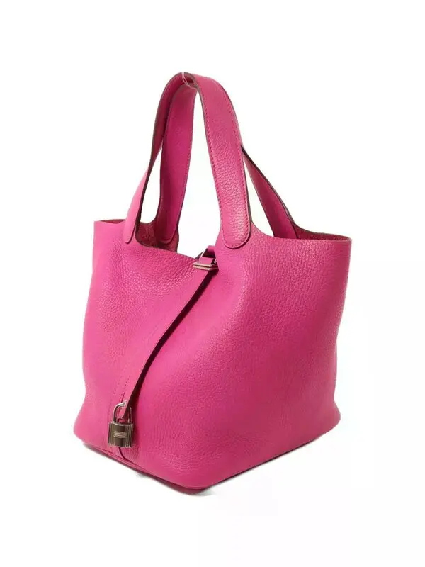 Hermès 2018 Mm Picotin Clemence Leather Tote Bag - Pink