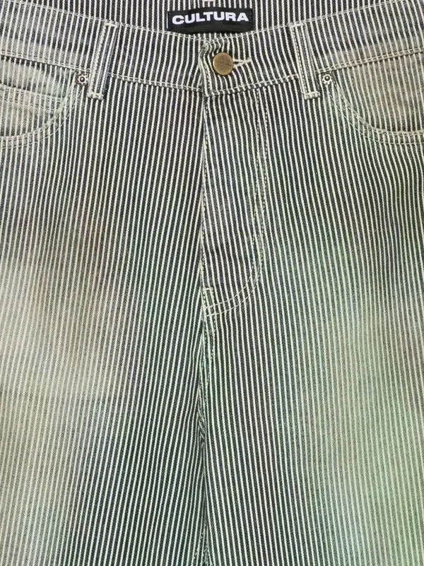 CULTURA Striped Jeans With Faded Effect