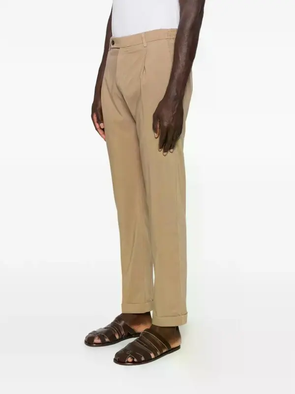 BERWICH Pleated Trousers With Turned-up Cuffs - Neutrals