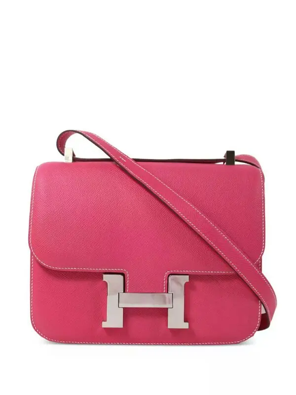 Hermès Constance Leather Shoulder Bag - Pink