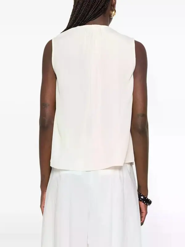 Momoni Juana V-neck Sleeveless Blouse With Gathered Detailing