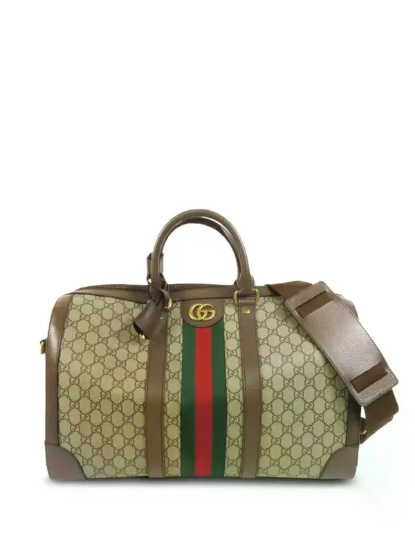 Gucci Savoy Gg Supreme 2-way Duffel Bag - Brown