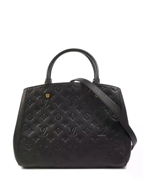 LOUIS VUITTON Monogram Empreinte Montaigne Mm Shoulder Bag - Black