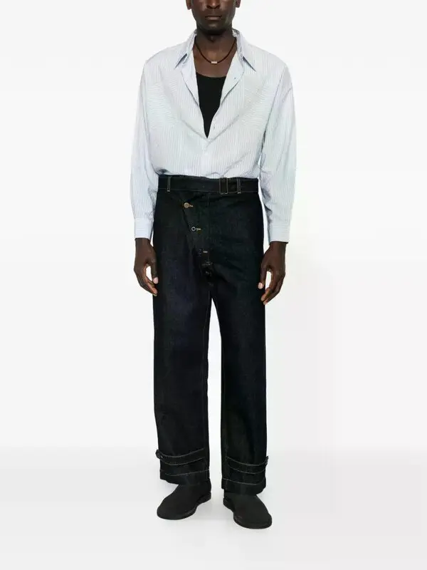 ACUPUNCTURE 1993 Striped Panelled Shirt