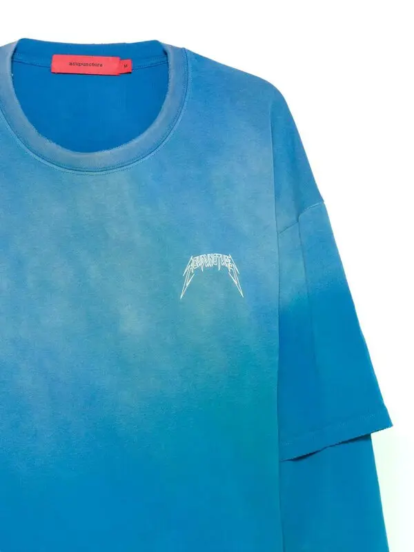 ACUPUNCTURE 1993 Layered-sleeve Logo-print T-shirt