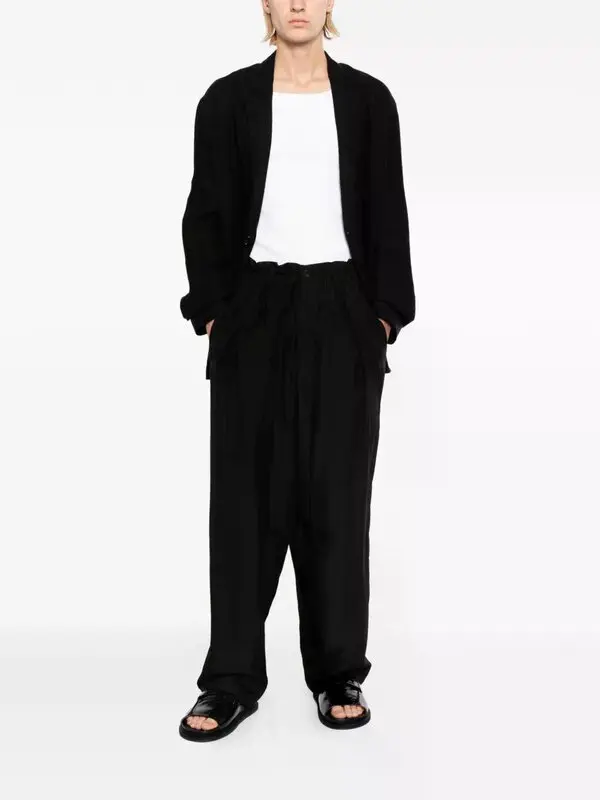 Yohji Yamamoto Tucked Silk Trousers