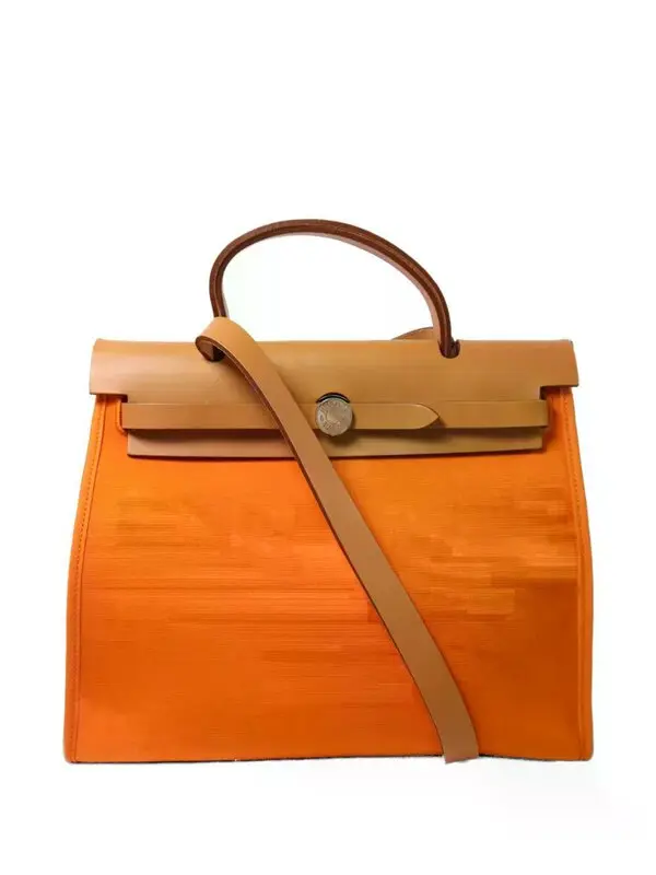 Hermès Herbag 2 Way Canvas Tote Bag - Orange