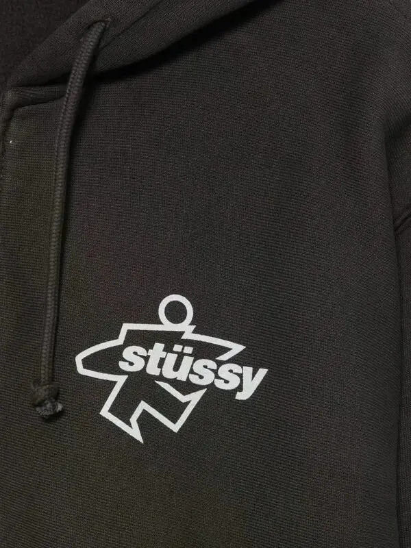 StÜssy Zip-up Hoodie With Surf Logo Print - Grey