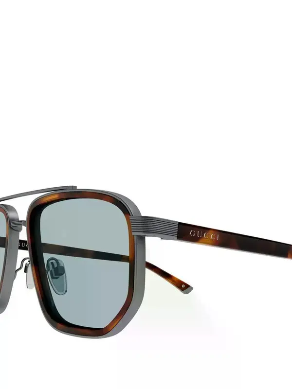 Gucci Tortoiseshell-effect Pilot-frame Sunglasses