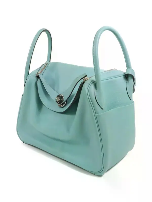 Hermès Lindy 30 Leather Tote Bag - Blue